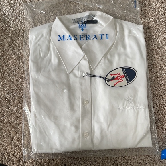 maserati | Tops | Womens Maserati White Collar Shirt | Poshmark